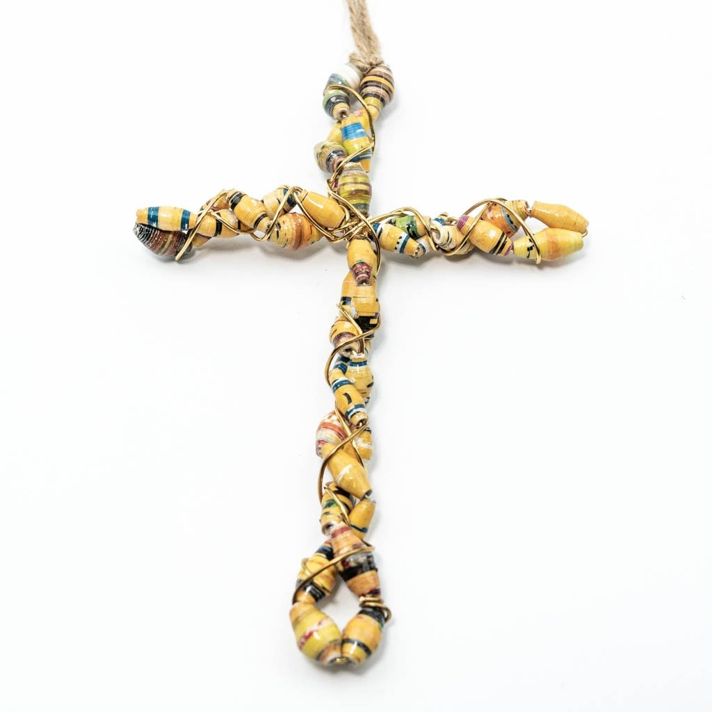 Paper Bead Ornaments - Cross Various Colors – Just One Africa