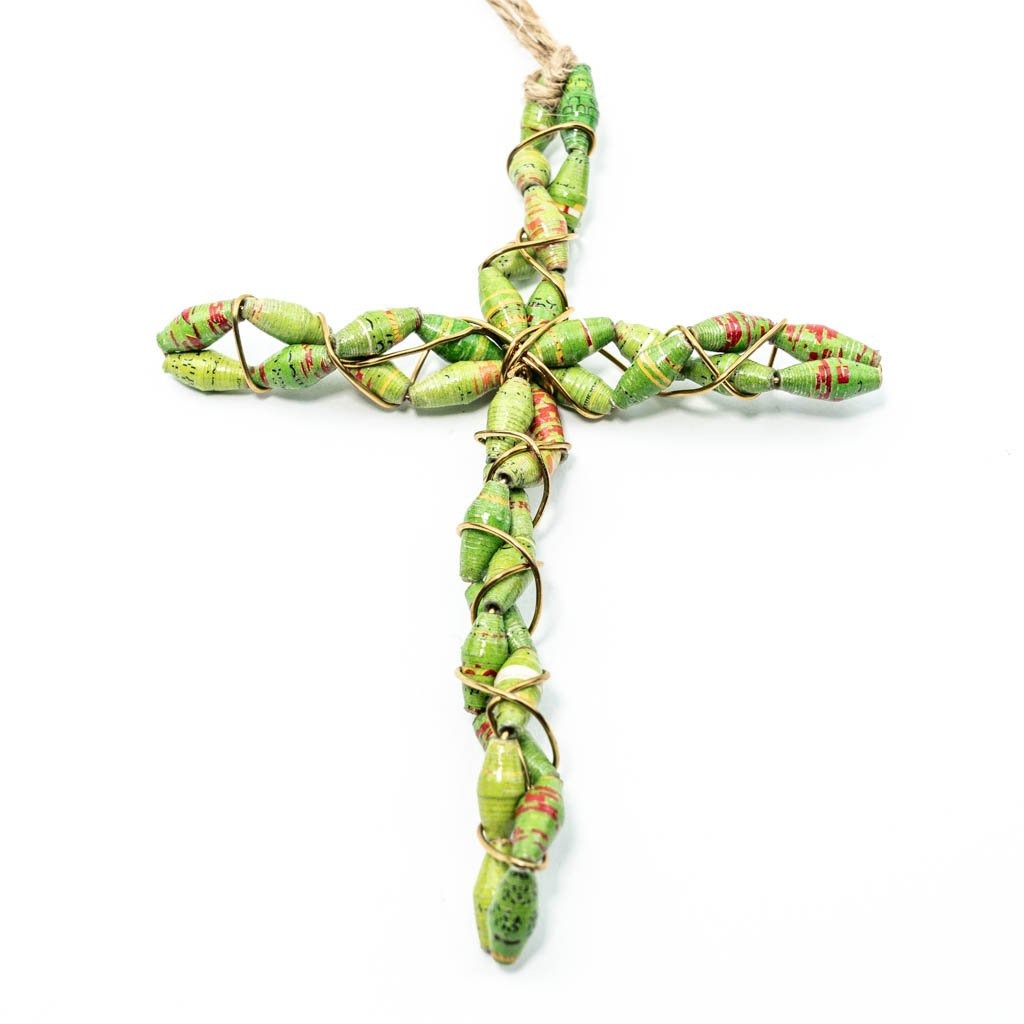 Paper Bead Ornaments - Cross Various Colors – Just One Africa