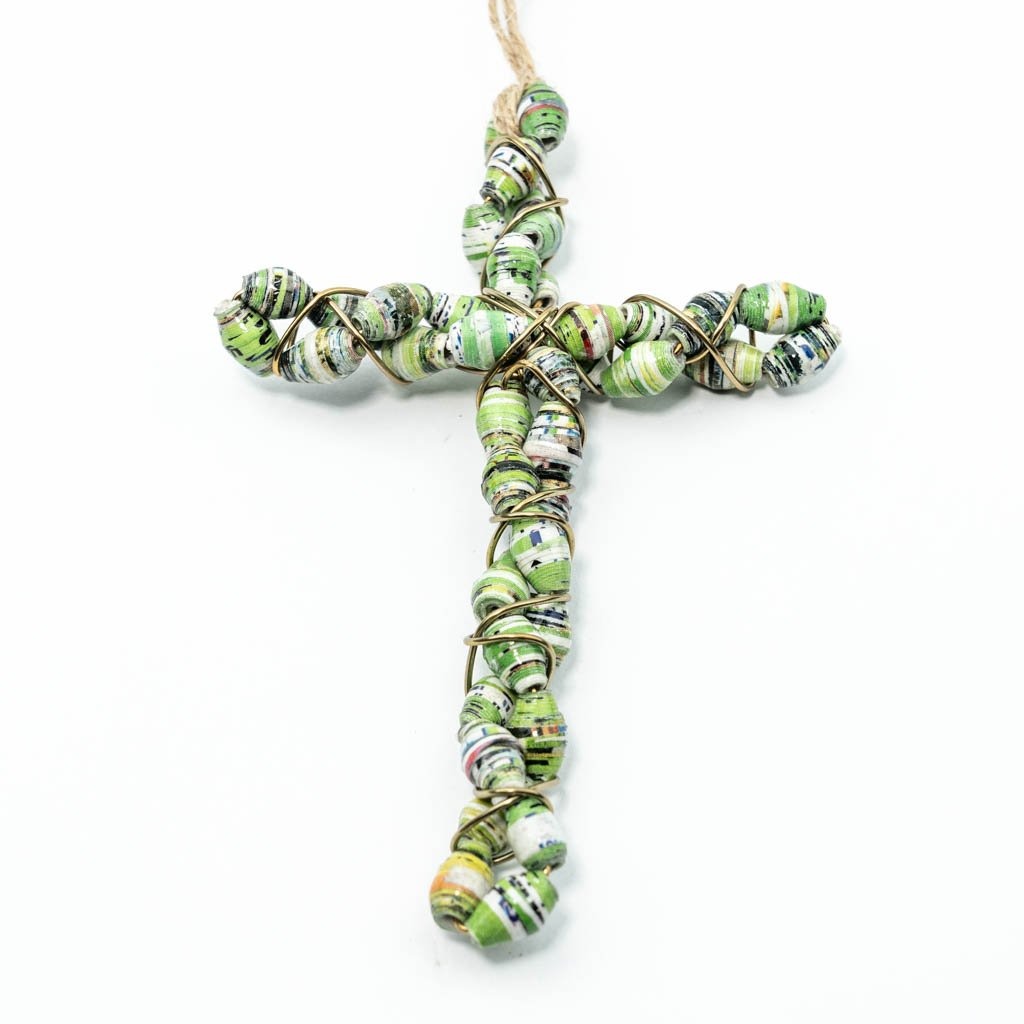 Paper Bead Ornaments - Cross Various Colors – Just One Africa